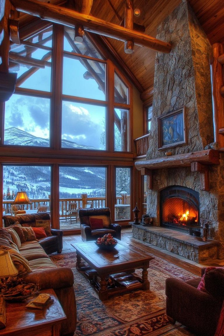 40 Coziest Mountain Homes With Stone Fireplaces