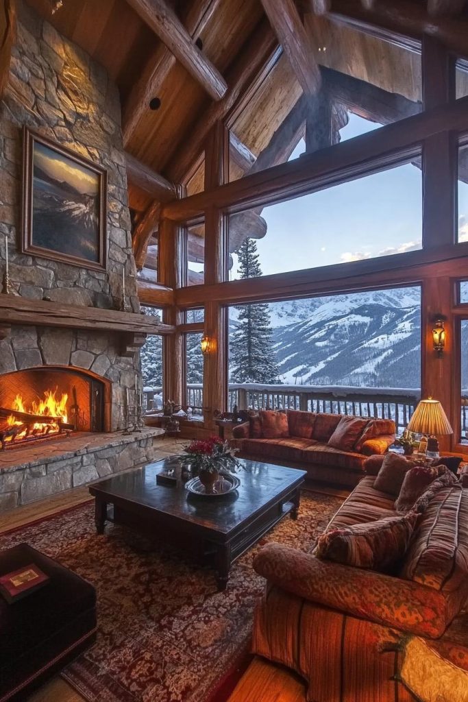 40 Coziest Mountain Homes With Stone Fireplaces