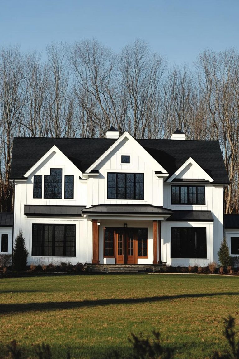 76 White House Designs with Black Trim