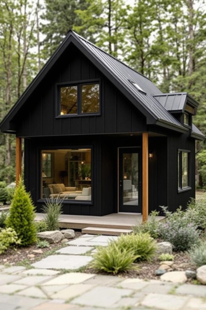 46 Bold Black Cottages That Prove Dark Can Be Cozy