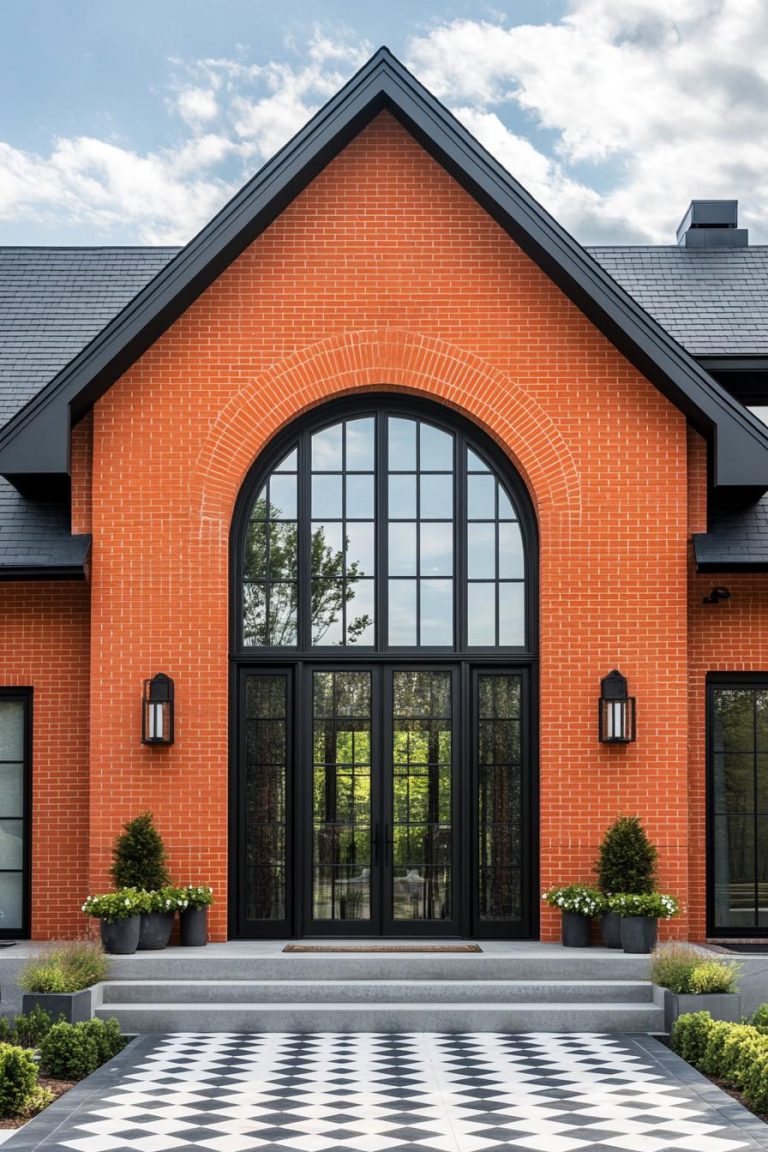 73 Orange Brick Houses That Pair Perfectly with Wood & Greenery