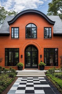 73 Orange Brick Houses That Pair Perfectly with Wood & Greenery