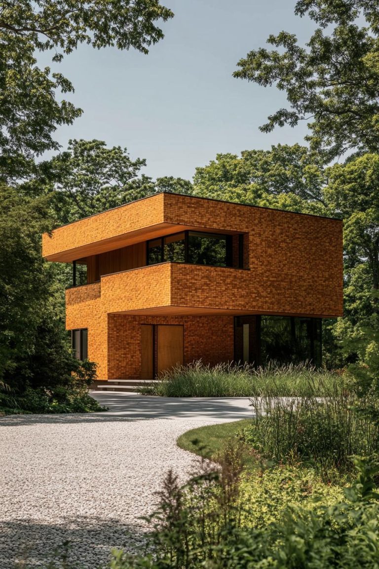 73 Orange Brick Houses That Pair Perfectly with Wood & Greenery