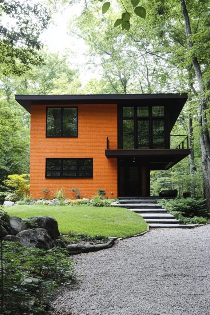 73 Orange Brick Houses That Pair Perfectly with Wood & Greenery