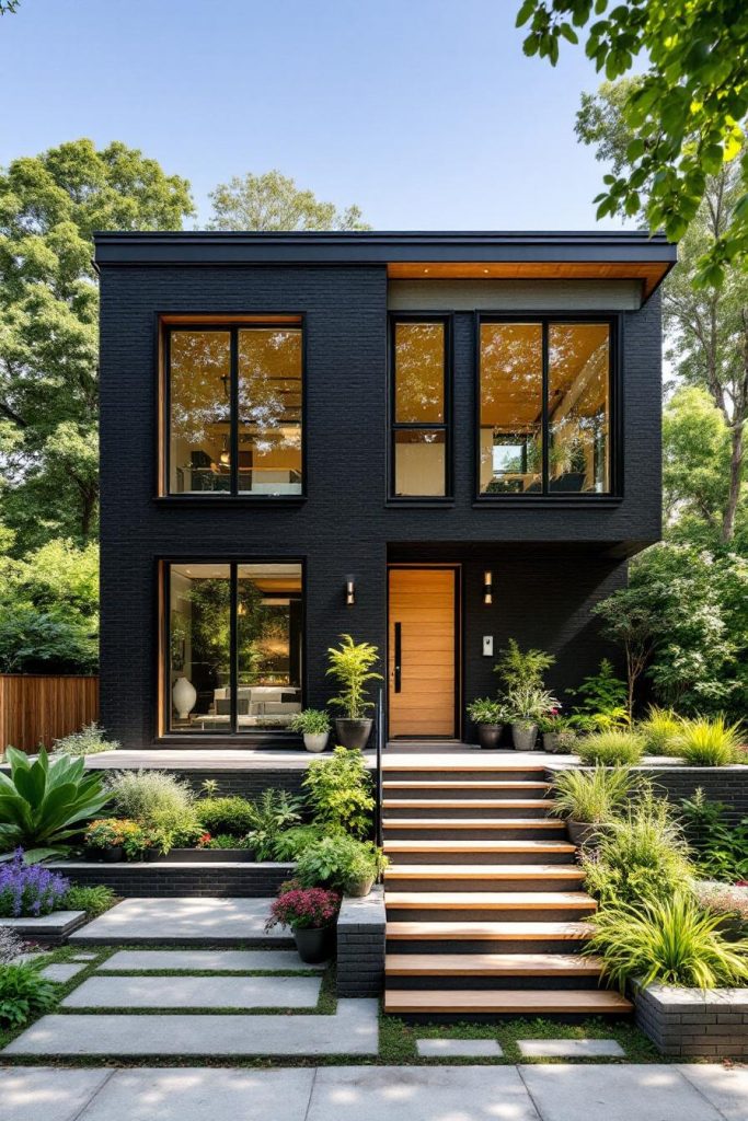 76 Black Brick Houses with Serious Curb Appeal