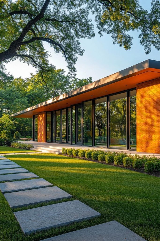 73 Orange Brick Houses That Pair Perfectly with Wood & Greenery