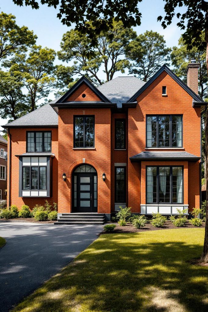 73 Orange Brick Houses That Pair Perfectly with Wood & Greenery