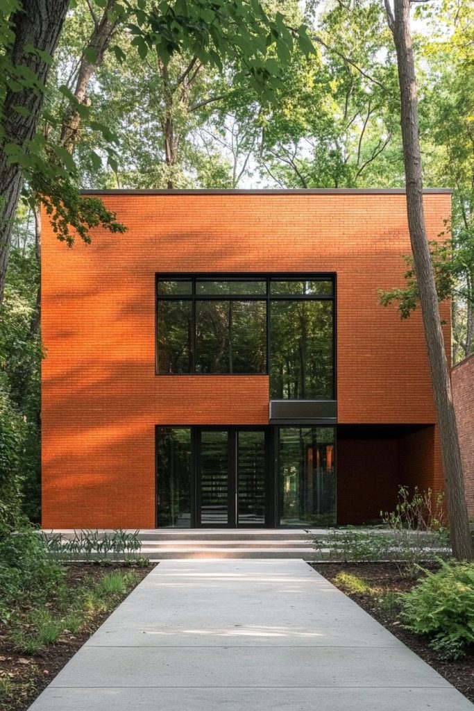 73 Orange Brick Houses That Pair Perfectly with Wood & Greenery