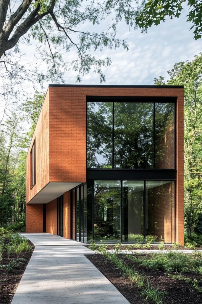 73 Orange Brick Houses That Pair Perfectly with Wood & Greenery