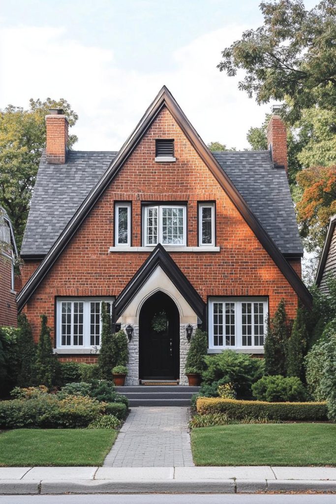 73 Orange Brick Houses That Pair Perfectly with Wood & Greenery