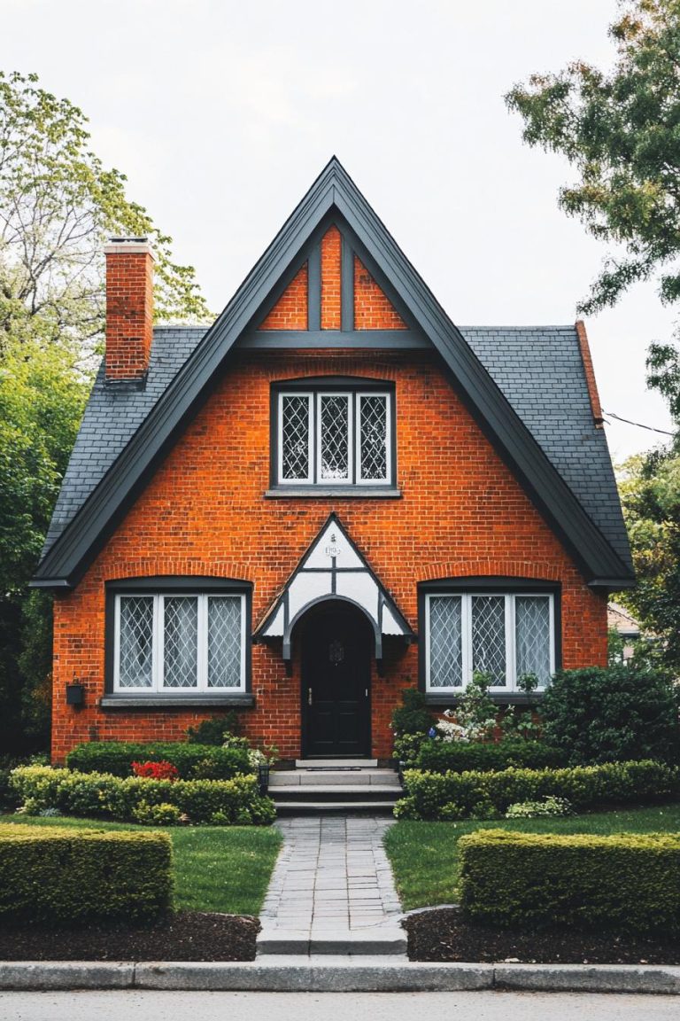 73 Orange Brick Houses That Pair Perfectly with Wood & Greenery