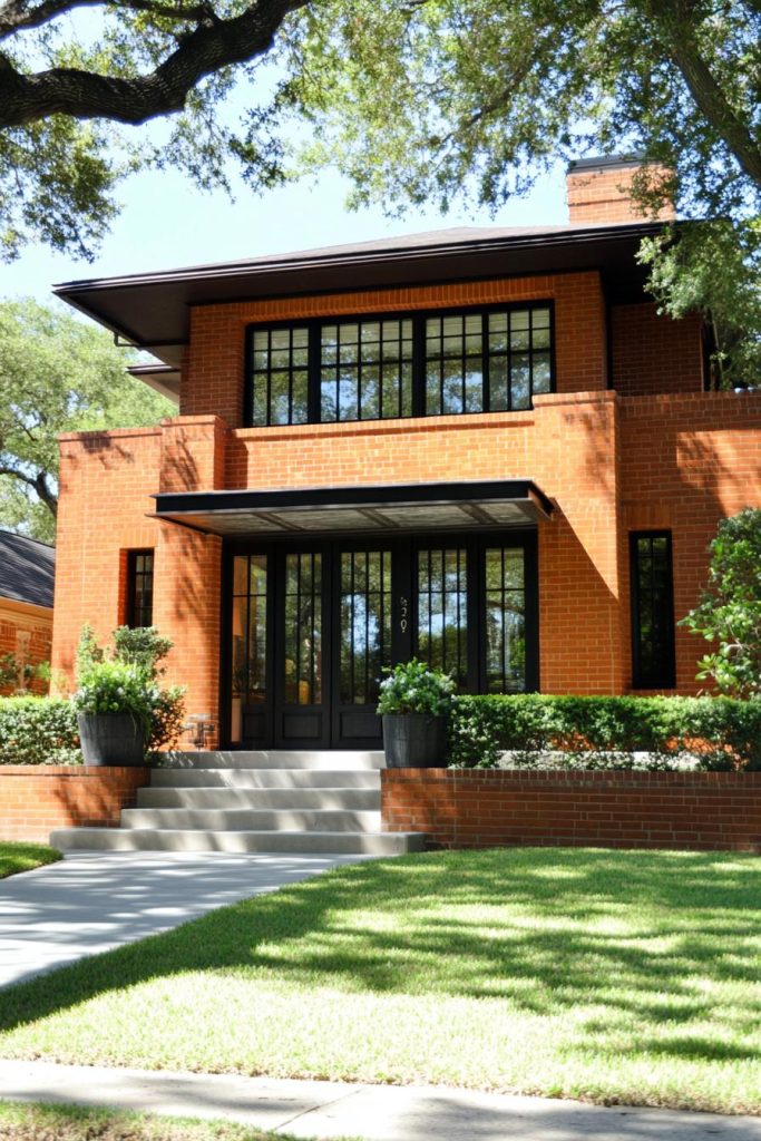 73 Orange Brick Houses That Pair Perfectly with Wood & Greenery