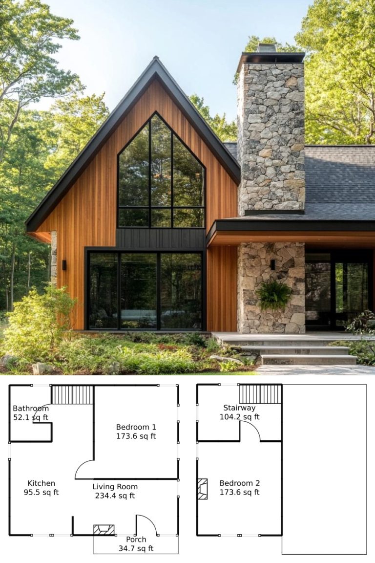 A-Frame Dream in the Glade: Cottage House Floor Plans