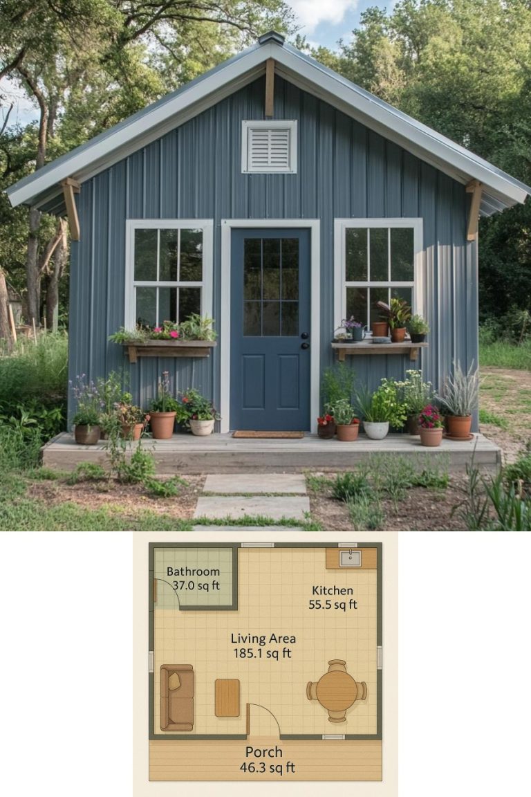 Charming Corrugated Cottage: Small Metal House Floor Plans