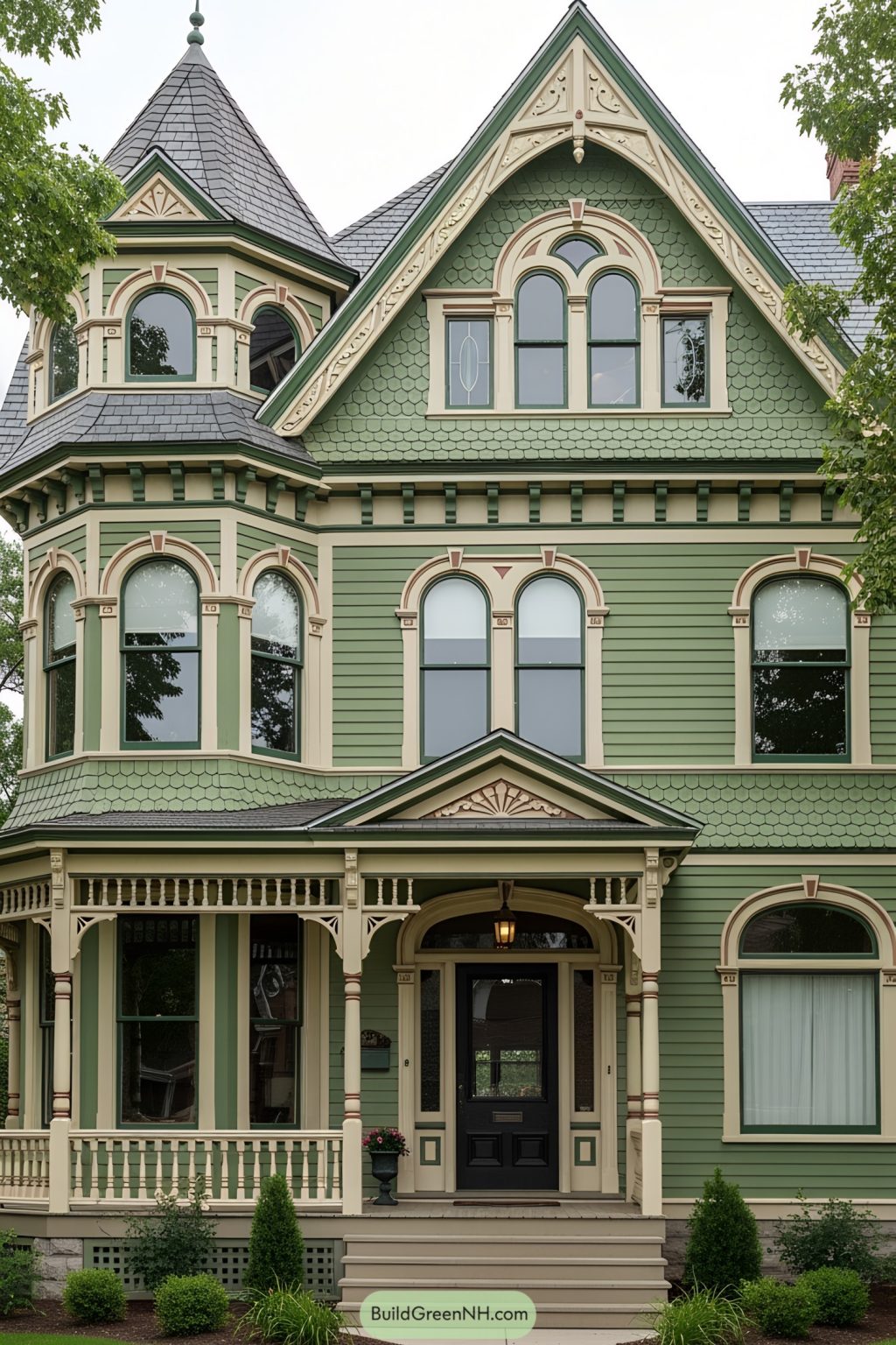 22 Charming Green Victorian Houses