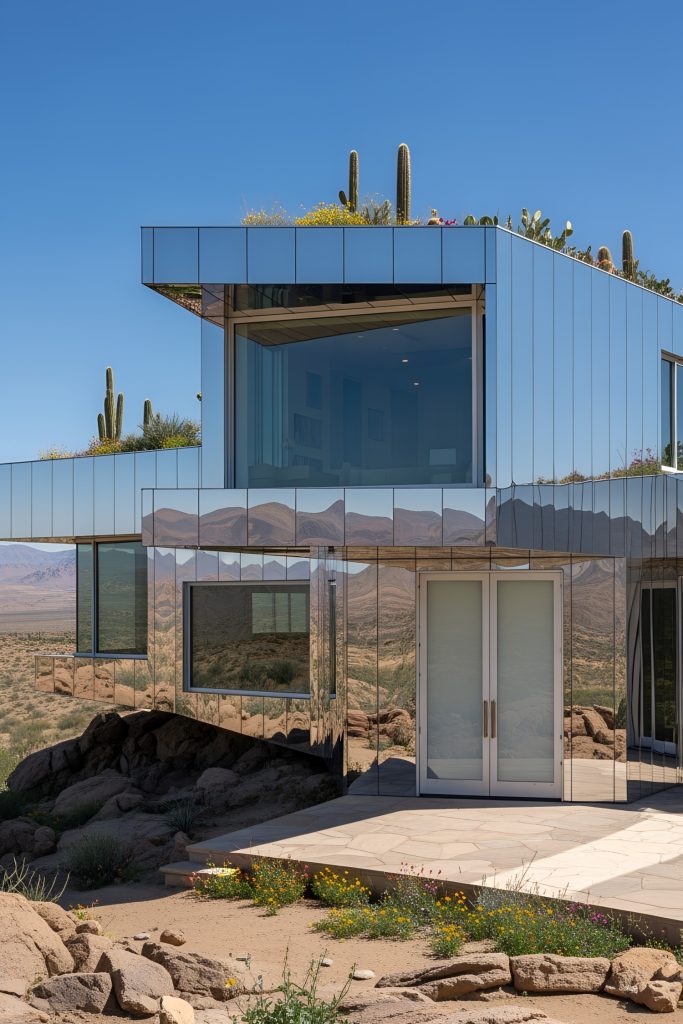 18 House Designs With Mirror Siding That Disappear in Plain Sight