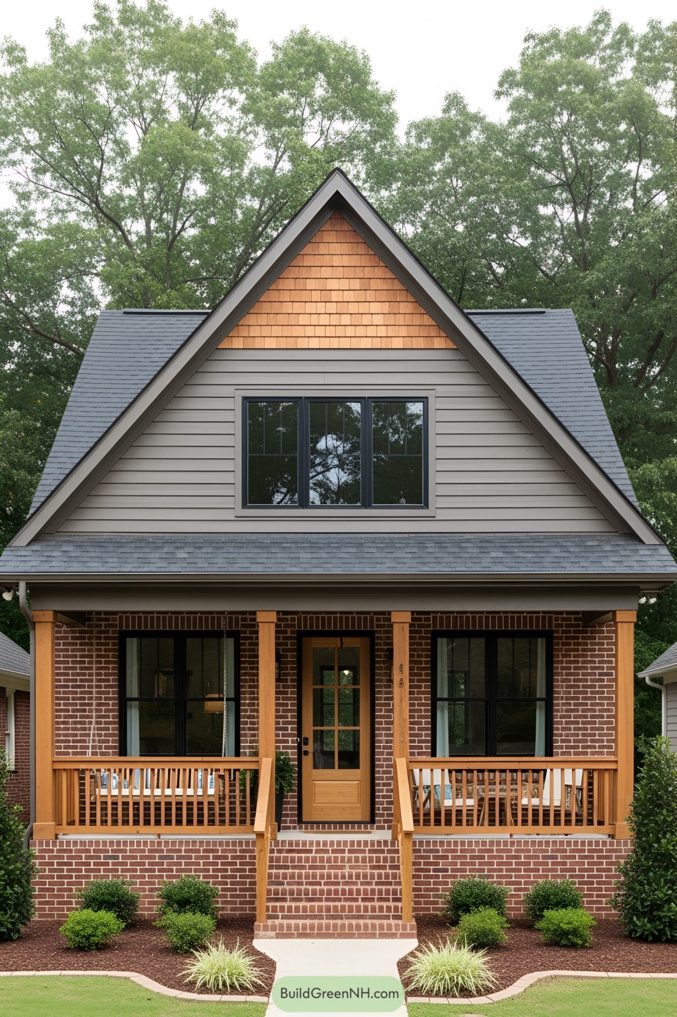 19 Small Cottage Houses With Half Brick Half Wood Siding