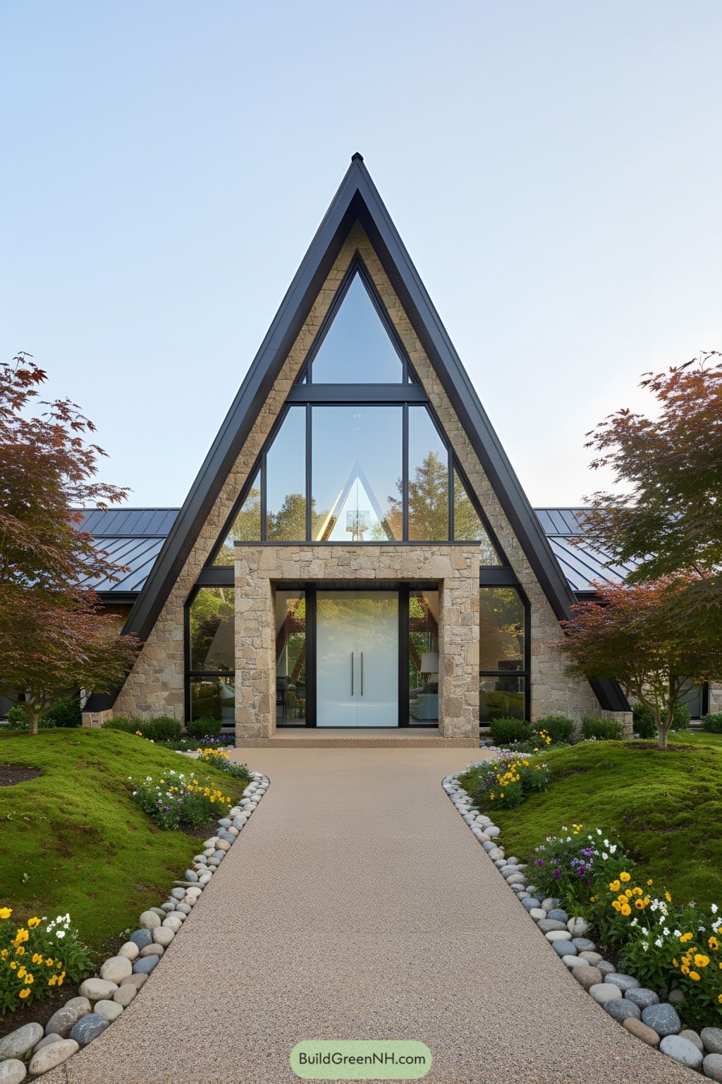 25 A-frame House Facades That Rock Stone and Glass Elegance