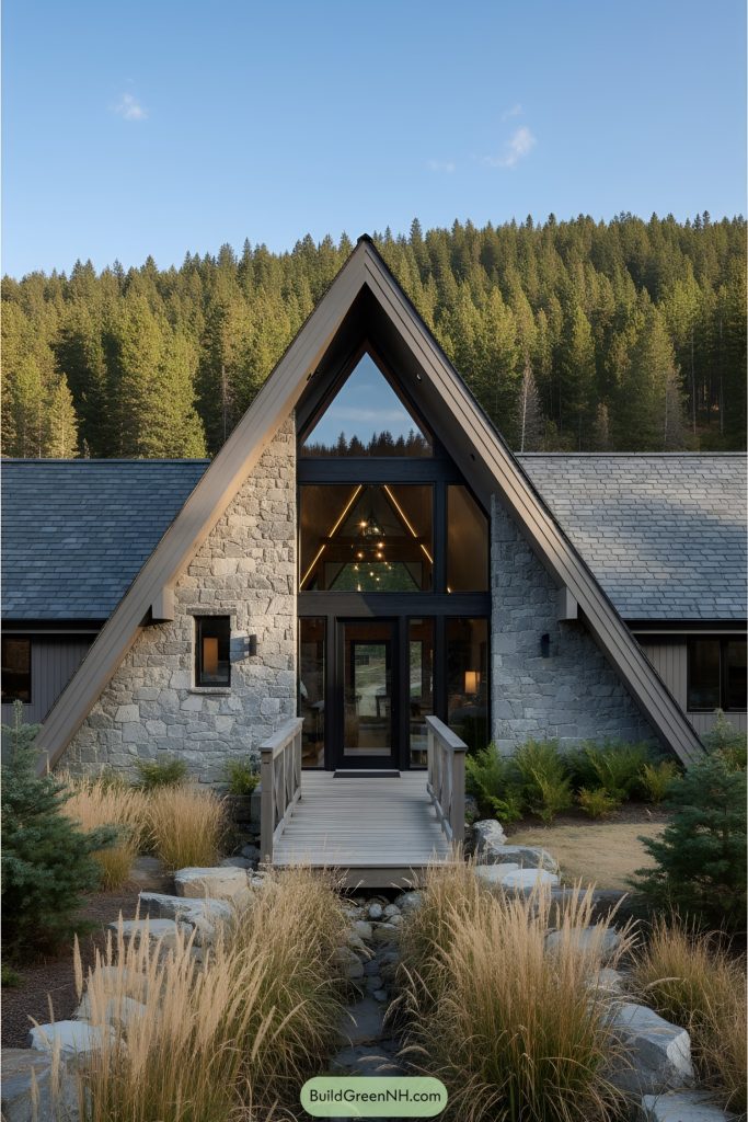 25 A-frame House Facades That Rock Stone and Glass Elegance