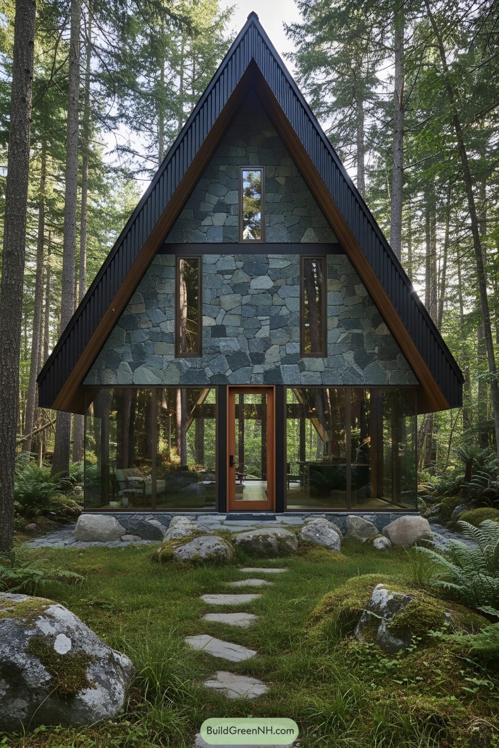 25 A-frame House Facades That Rock Stone and Glass Elegance