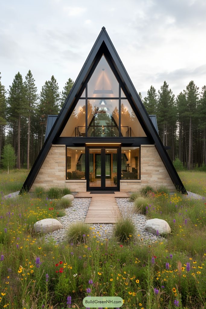 25 A-frame House Facades That Rock Stone and Glass Elegance