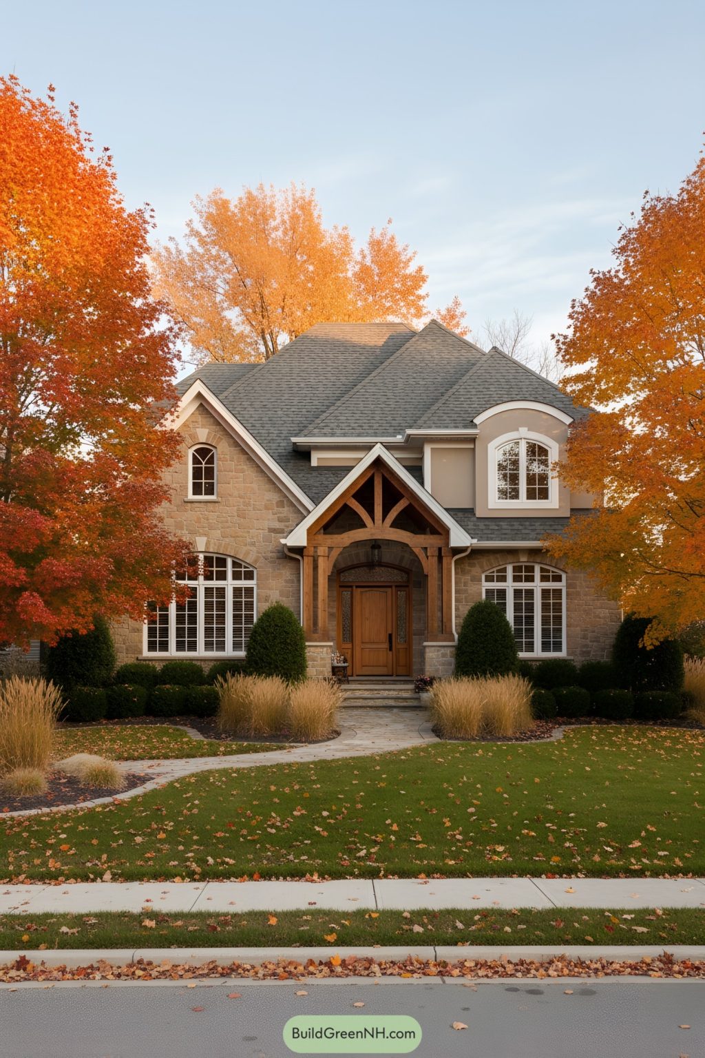24 Fall Suburban Houses That Shine in Foliage Colors