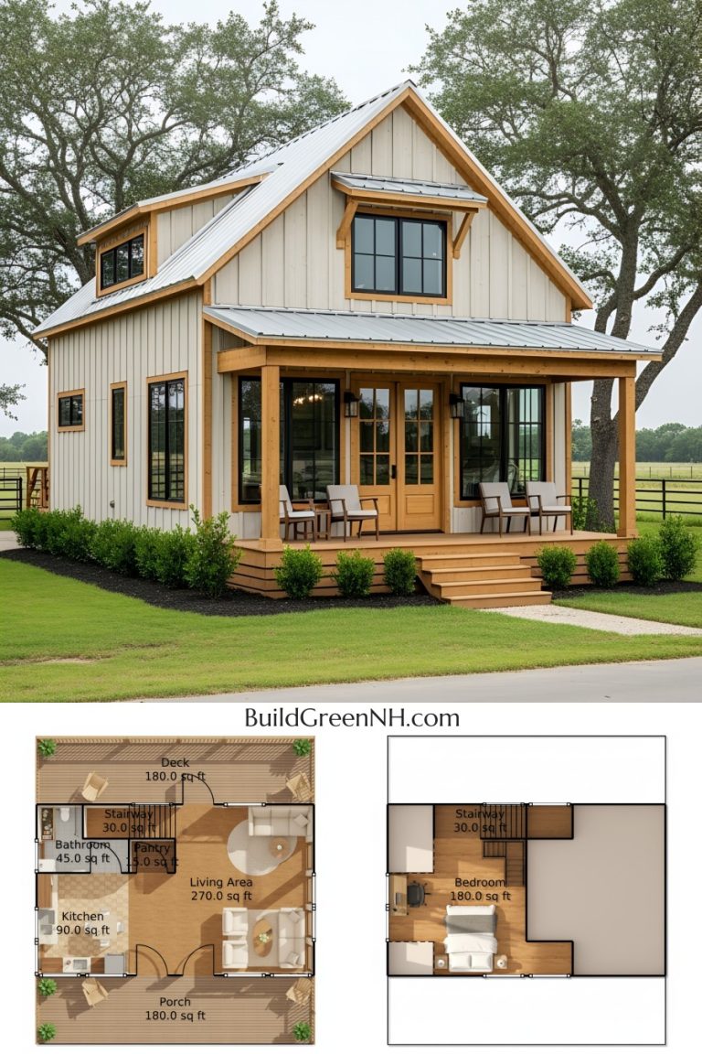 Small Barndominium Floor Plans: Whimsical Woodland Wonder with Porch Perks