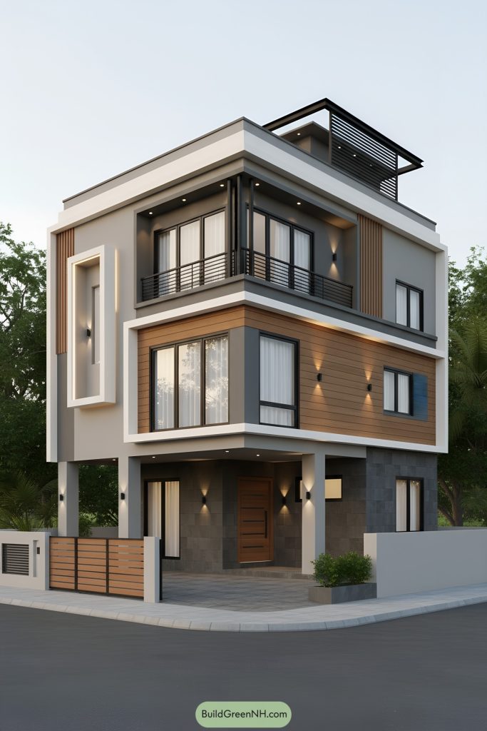 27 Corner House Elevation Designs for Stylish Street Facing Homes