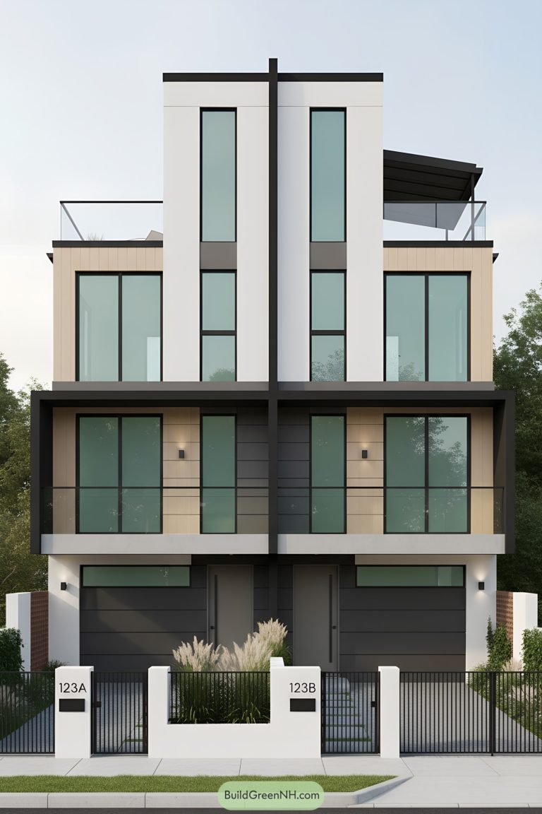 24 Row House Elevation Designs for Balanced Modern Look