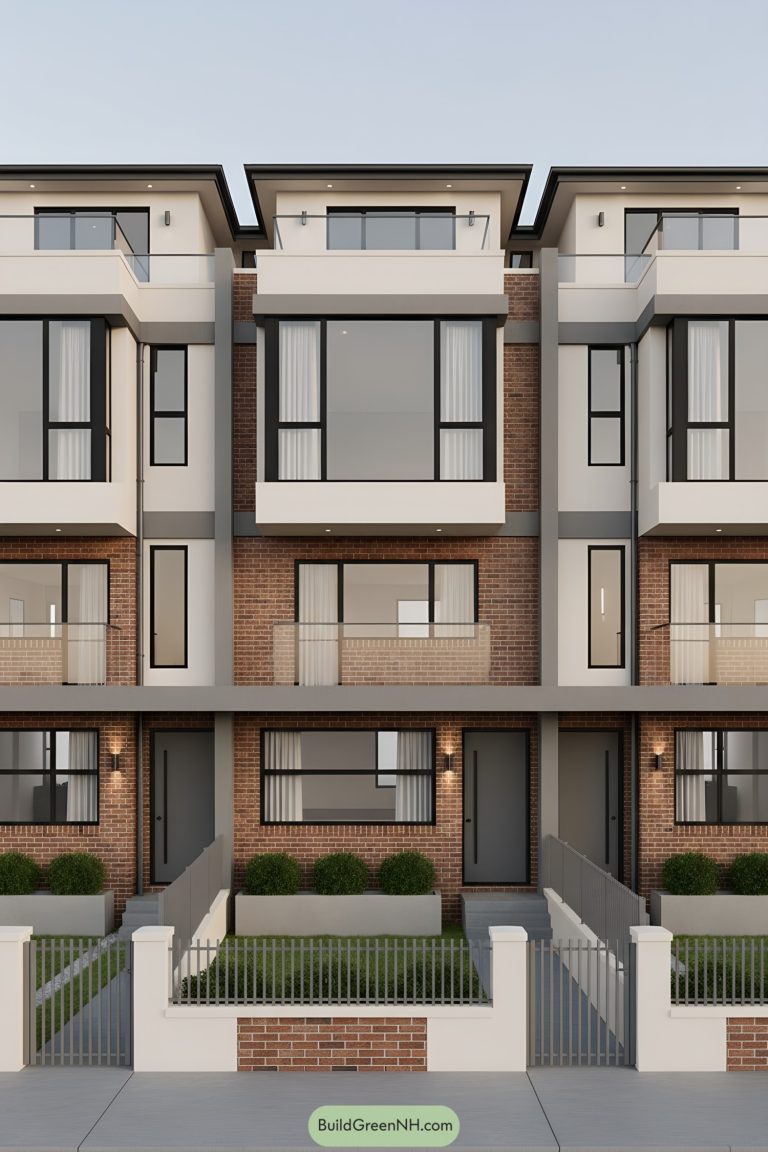24 Row House Elevation Designs for Balanced Modern Look