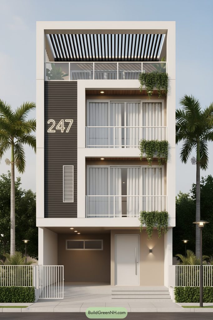 24 Row House Elevation Designs for Balanced Modern Look