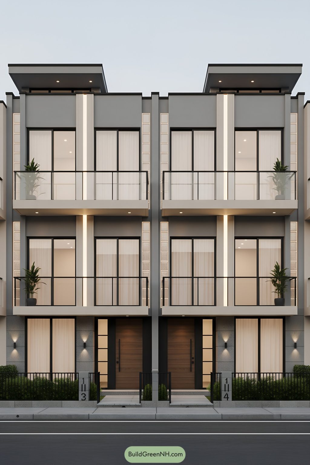 24 Row House Elevation Designs for Balanced Modern Look