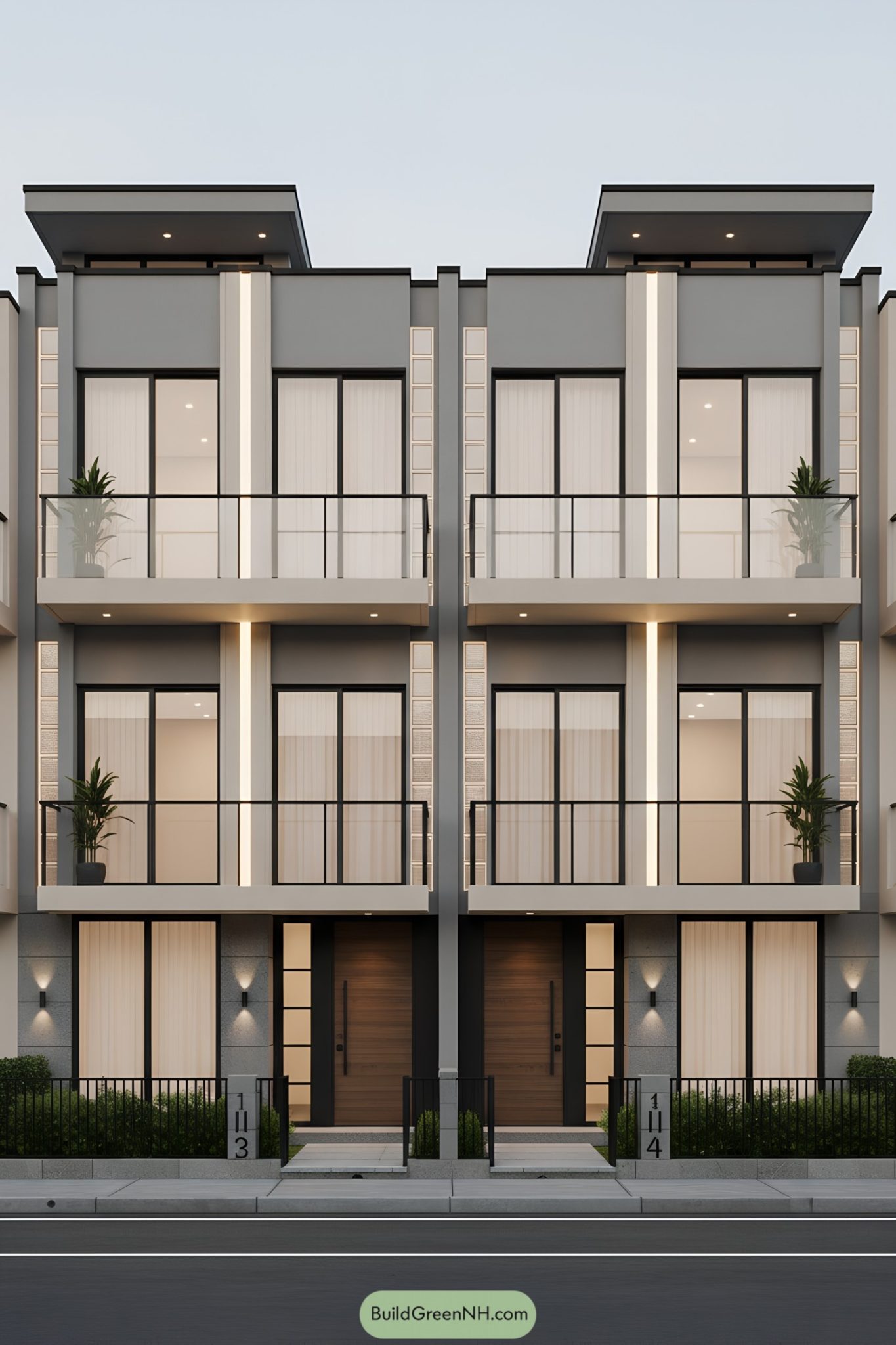24 Row House Elevation Designs for Balanced Modern Look