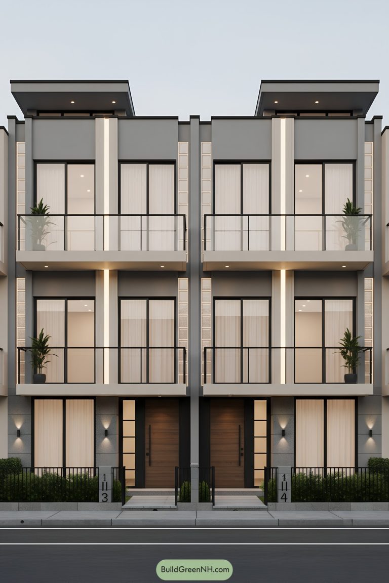 24 Row House Elevation Designs for Balanced Modern Look