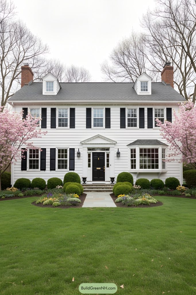 27 White Colonial House Designs With Timeless Elegance