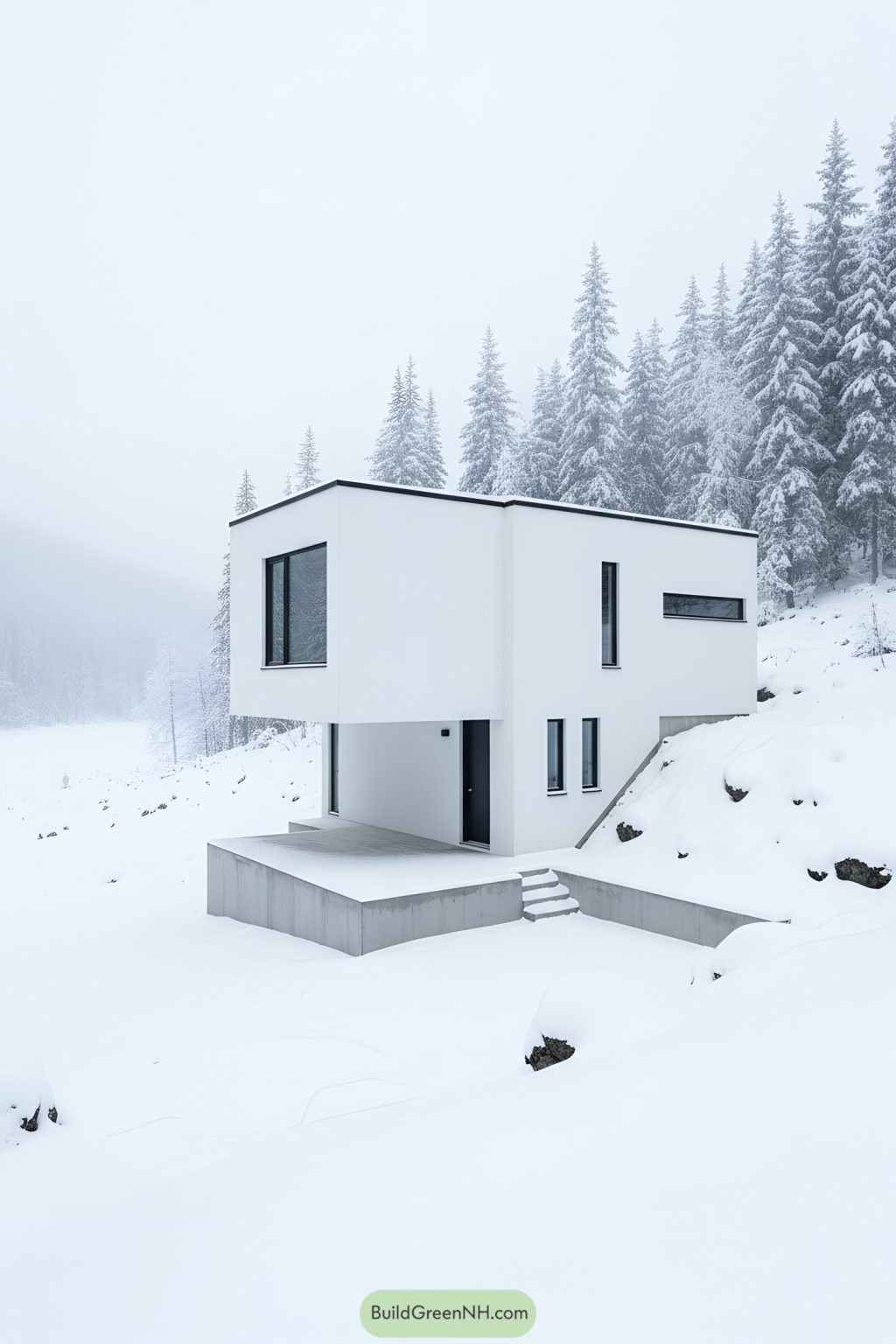 31 Dreamy White Modern Cottages in Winter Wonderland