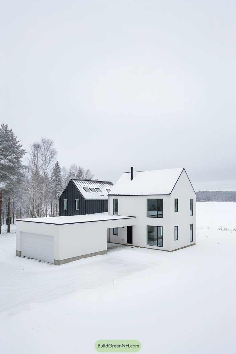 31 Dreamy White Modern Cottages in Winter Wonderland