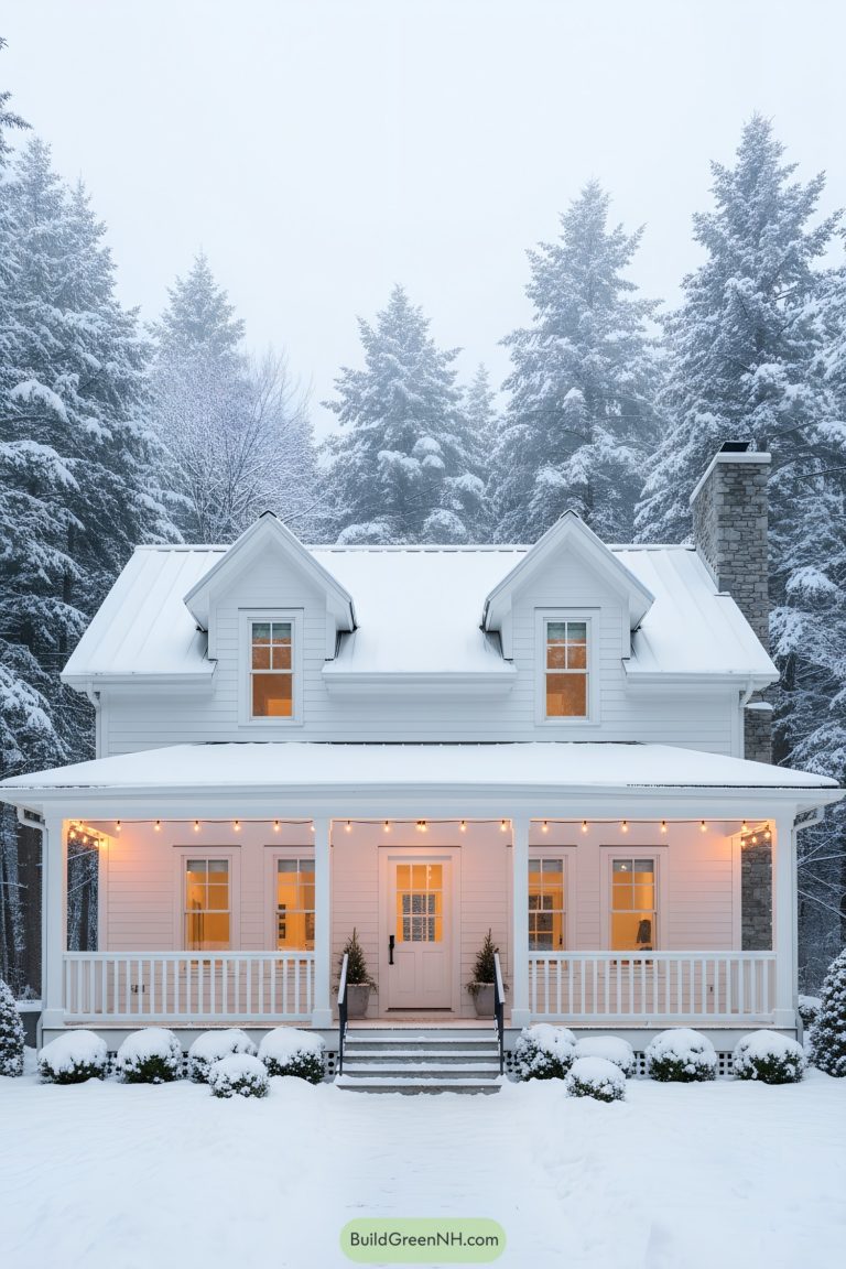 31 Dreamy White Modern Cottages in Winter Wonderland