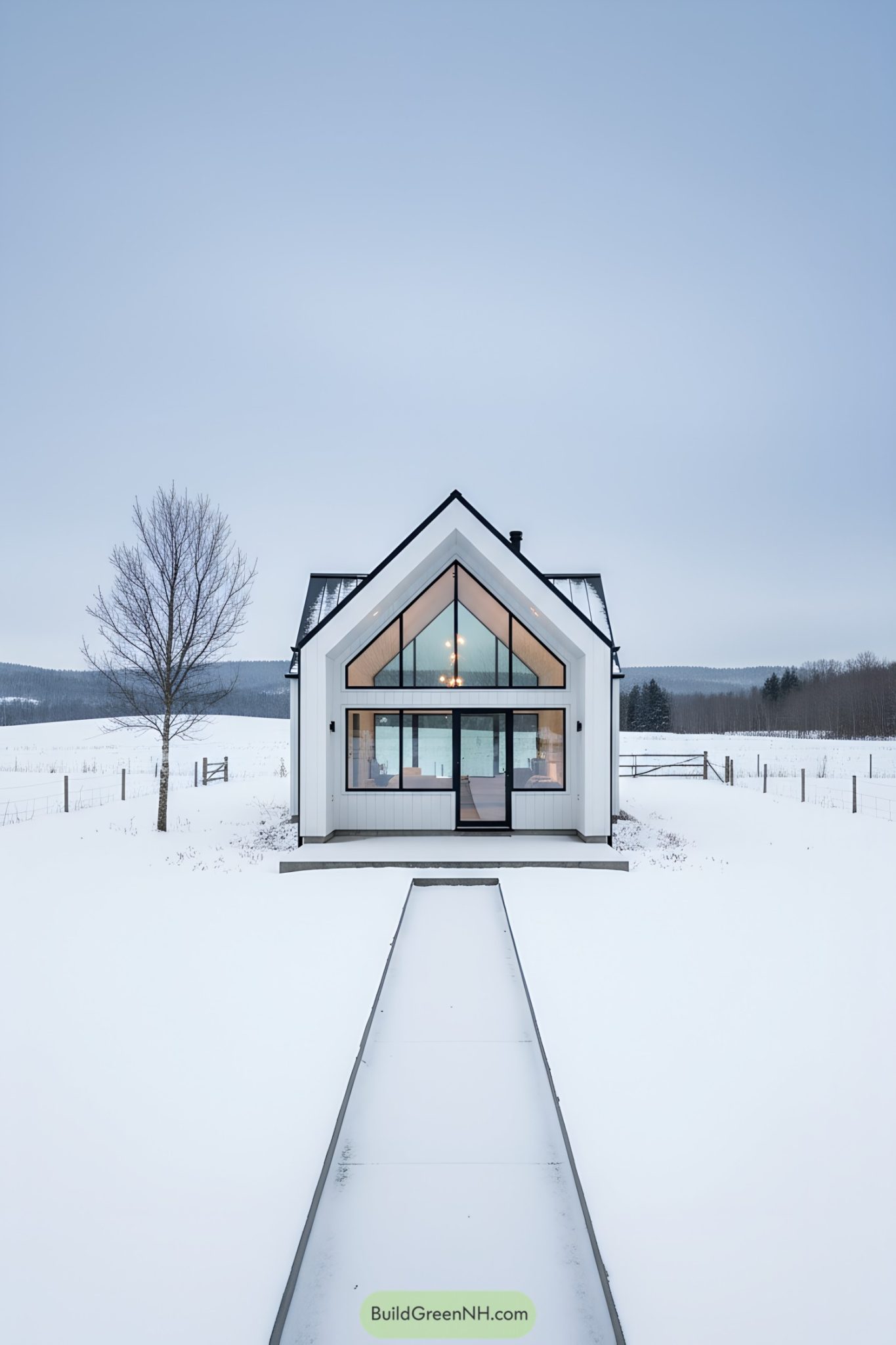 31 Dreamy White Modern Cottages in Winter Wonderland