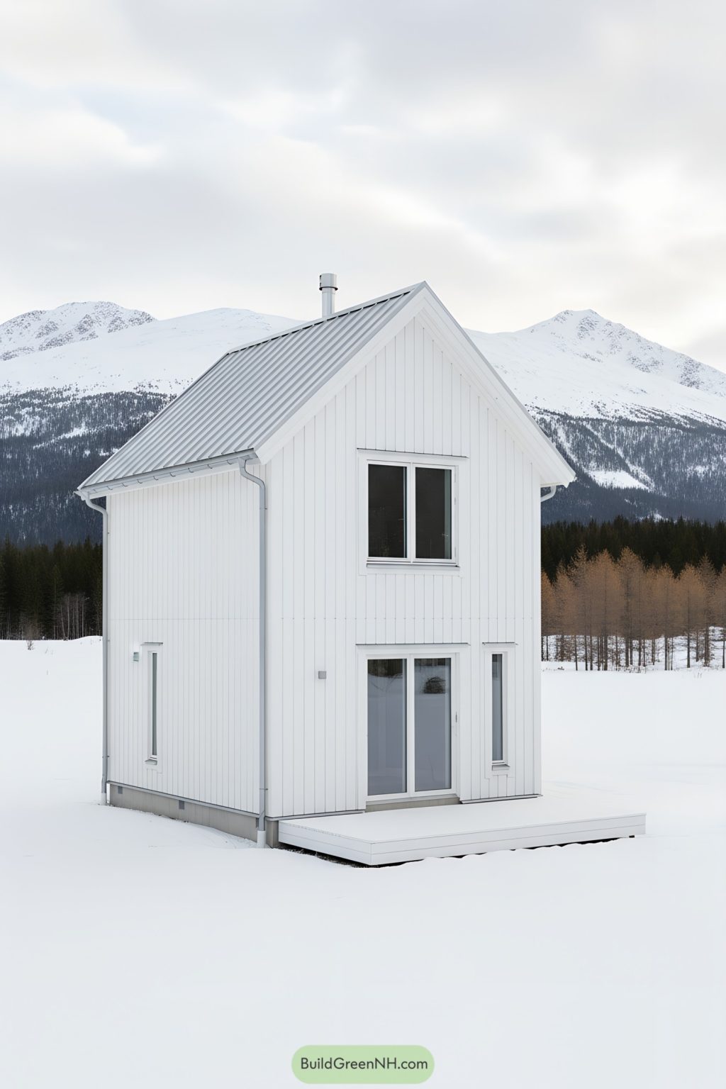 31 Dreamy White Modern Cottages in Winter Wonderland