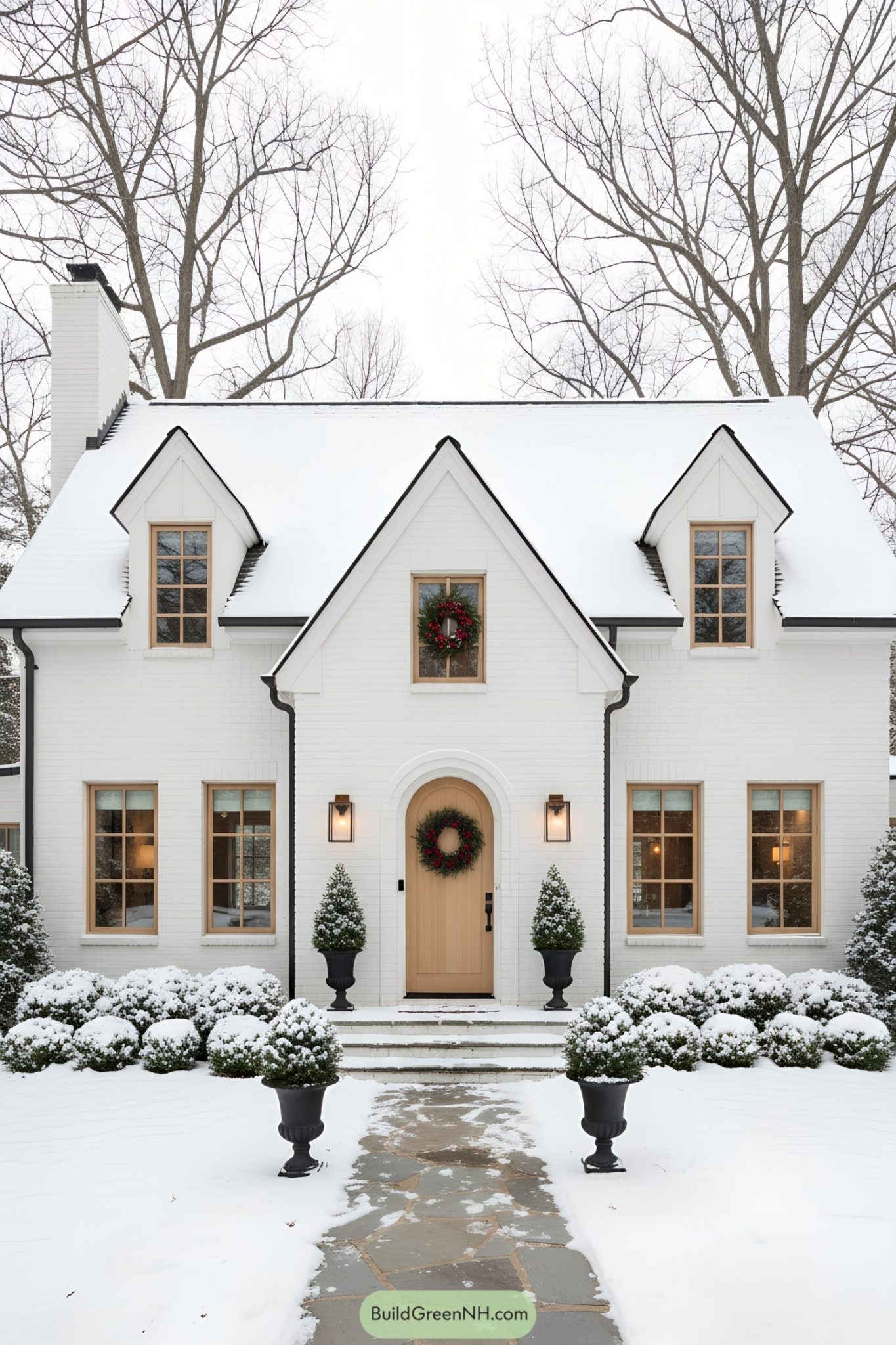 31 Dreamy White Modern Cottages in Winter Wonderland