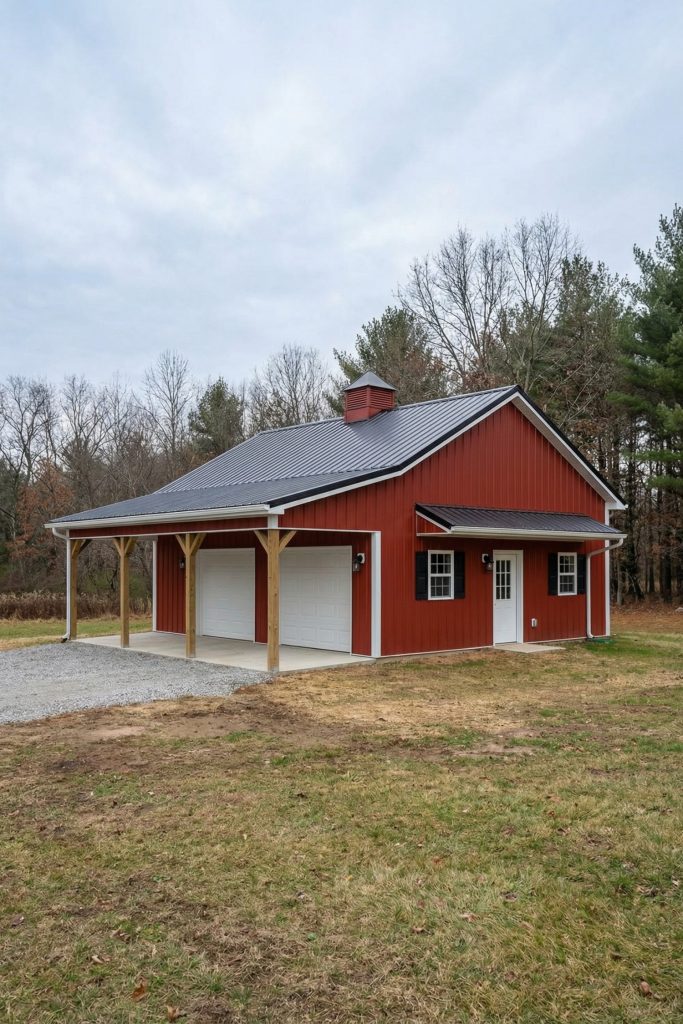 24 Red Pole Barn Houses with Iconic Rustic Appeal