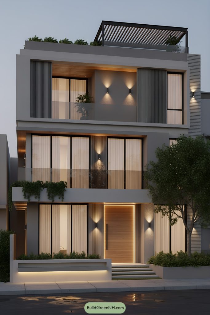 25 Modern House Elevations With Lighting