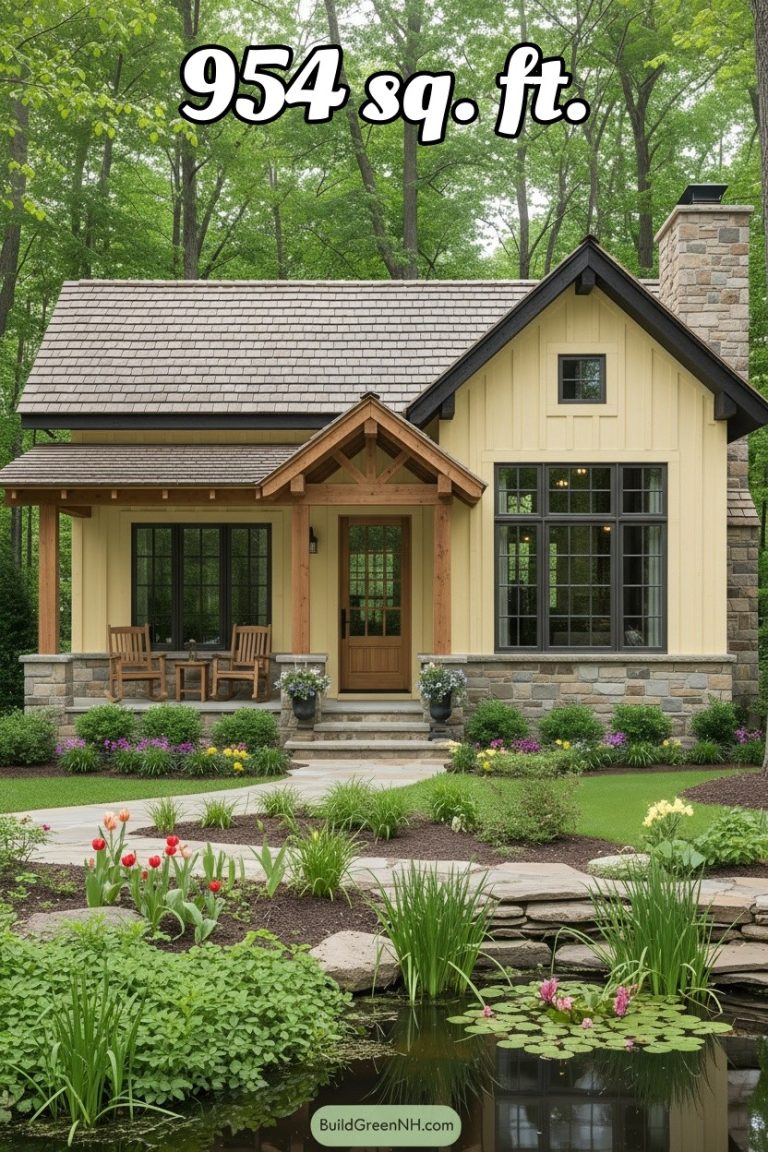Small Cottage Floor Plans: Charming Cabin by the Lily Pond