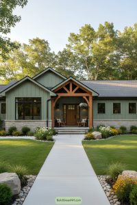 23 Green Ranch Houses With Garden-Friendly Curb Appeal
