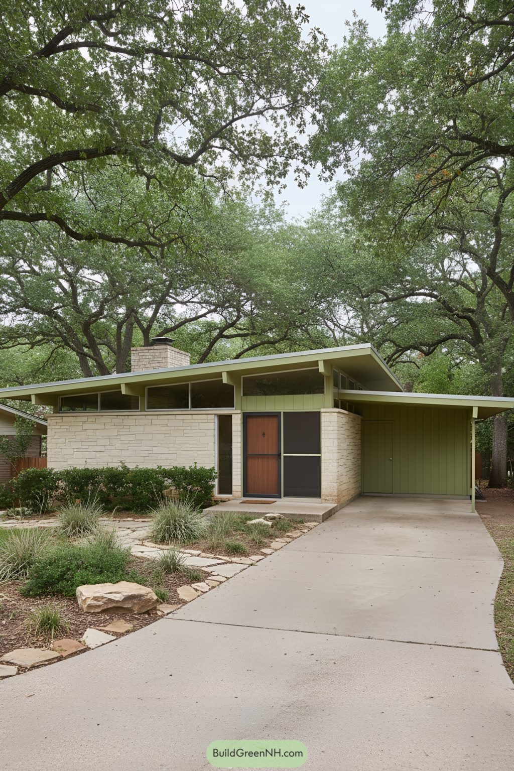 23 Green Ranch Houses With Garden-Friendly Curb Appeal