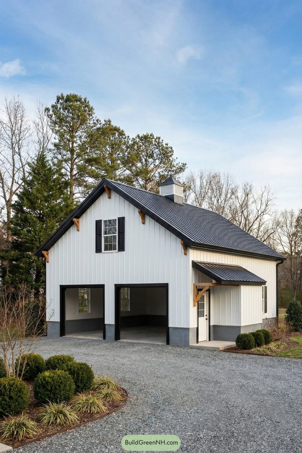 26 White Pole Barn Houses You'll Love