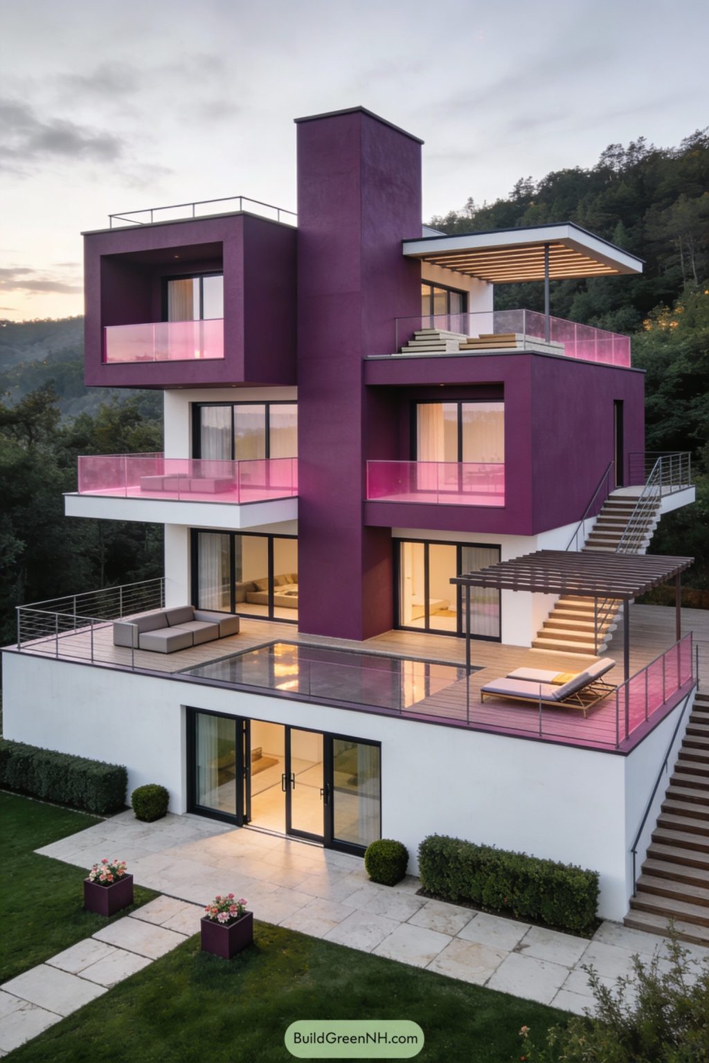 23 Striking Purple Modern Houses to Ignite Curb Appeal
