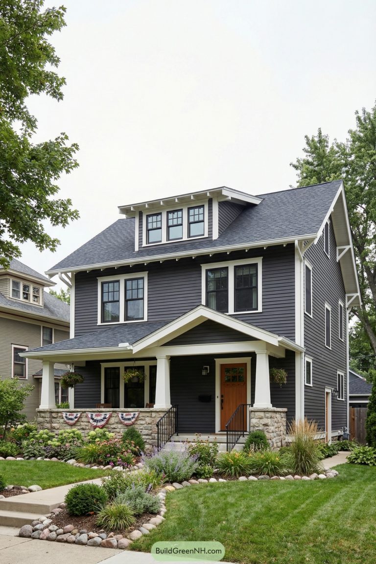 24 Beautiful Grey House Designs With White Trim