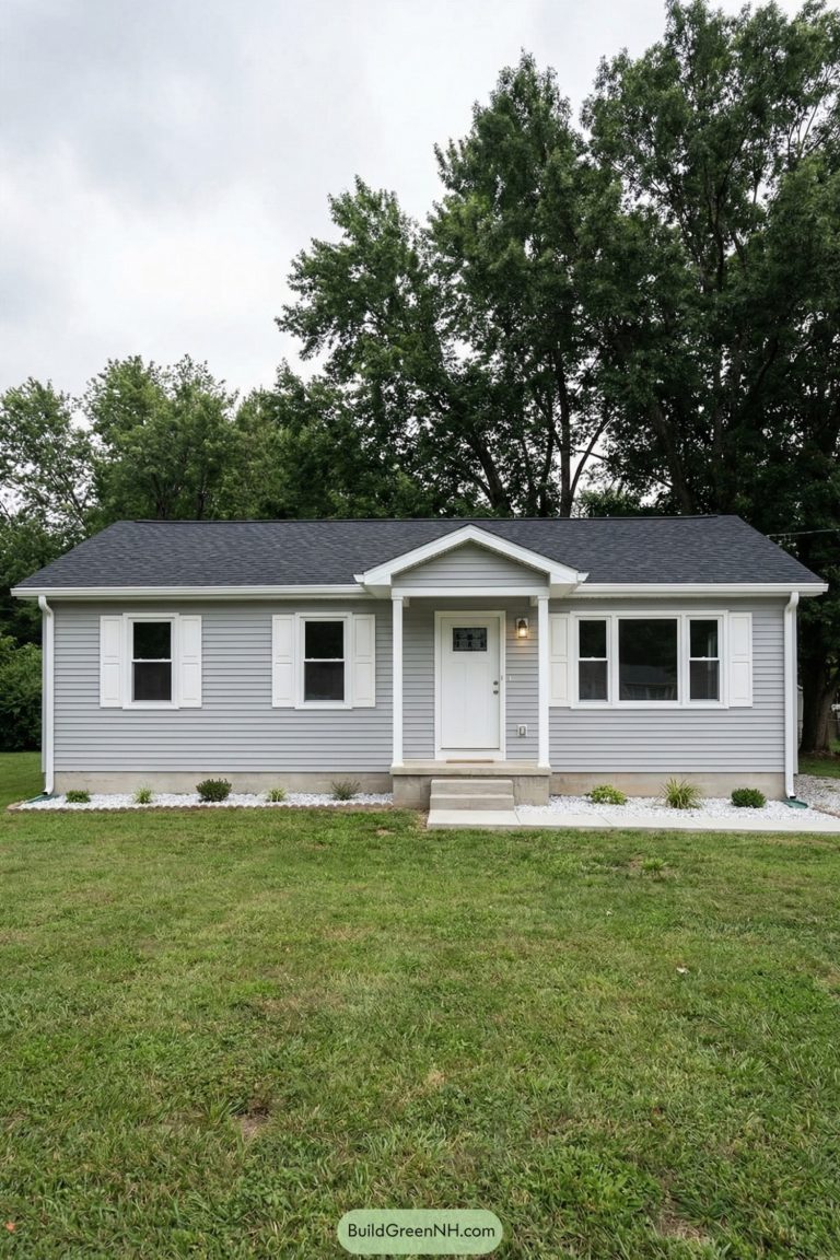 24 Beautiful Grey House Designs With White Trim